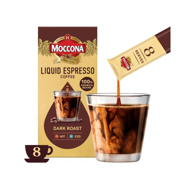 Buy Moccona Espresso Dark Roast Concentrate Liquid Coffee Sachets 8 ...