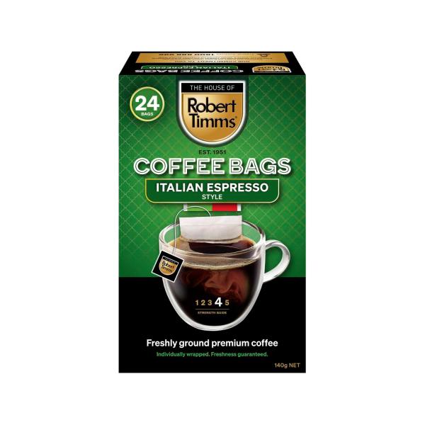 Buy Robert Timms Coffee Bags Italian Espresso 24 Pack | Coles