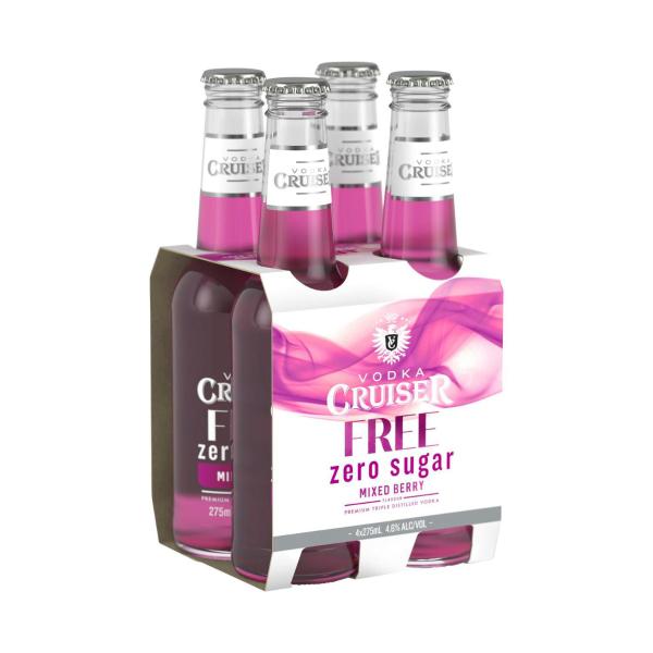 Buy Vodka Cruiser Sugar Free Berry 275ml 4 Pack | Coles