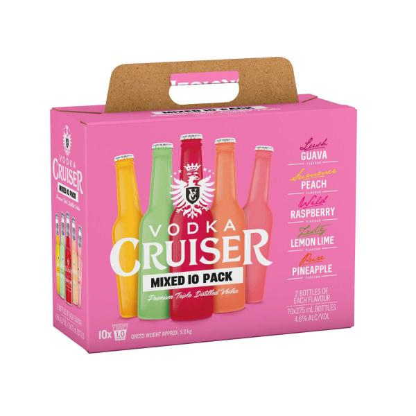 Buy Vodka Cruiser Mixed 275ml 10 Pack | Coles