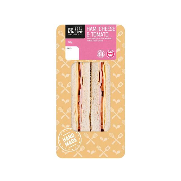 Buy Coles Kitchen Sandwich Smoked Ham Cheese Tomato 154g | Coles