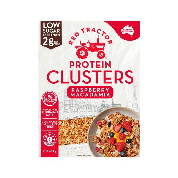 Buy Red Tractor Low Sugar Protein Clusters Raspberry Macadamia 450g | Coles
