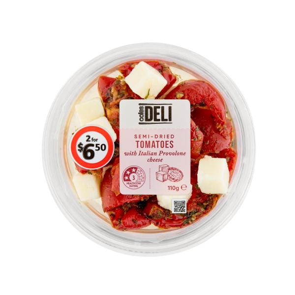 Buy Coles Semi Dried Tomatoes With Provolone Cheese 110g | Coles