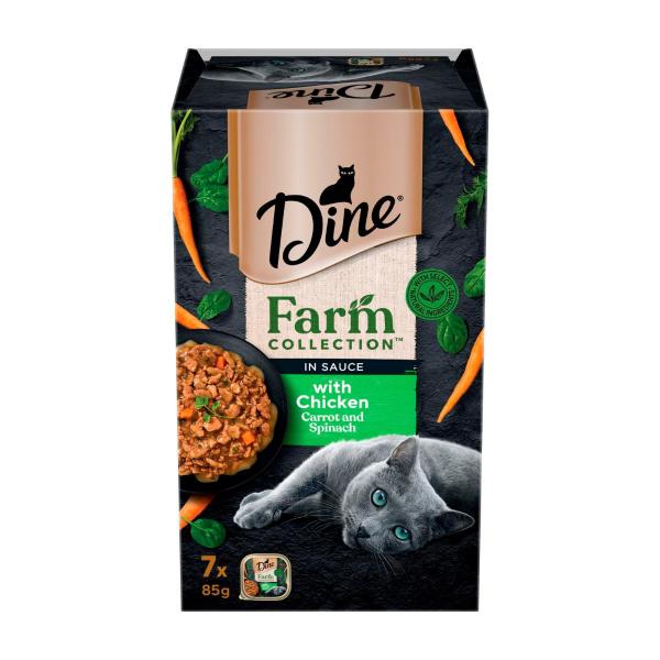 Buy Dine Farm Collection With Chicken Carrot & Spinach Cat Food 7x85g 7 ...