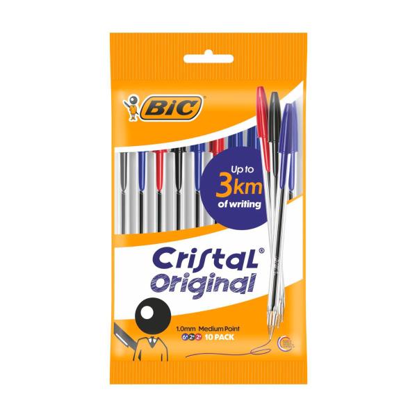 Buy BIC Cristal Original Pen Assorted 10 Pack | Coles