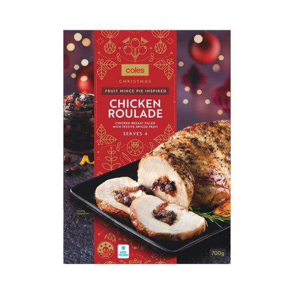 Buy Coles Christmas Fruit Mince Pie Inspired Chicken Roulade 700g | Coles
