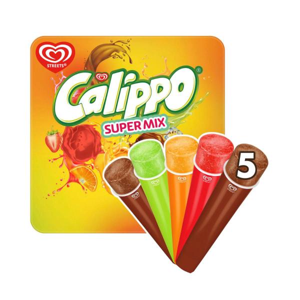 Buy Streets Calippo Super Mix Ice Blocks 5 Pack 525mL | Coles