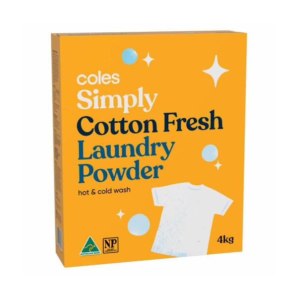 Buy Coles Simply Laundry Powder Cotton Fresh 4Kg | Coles