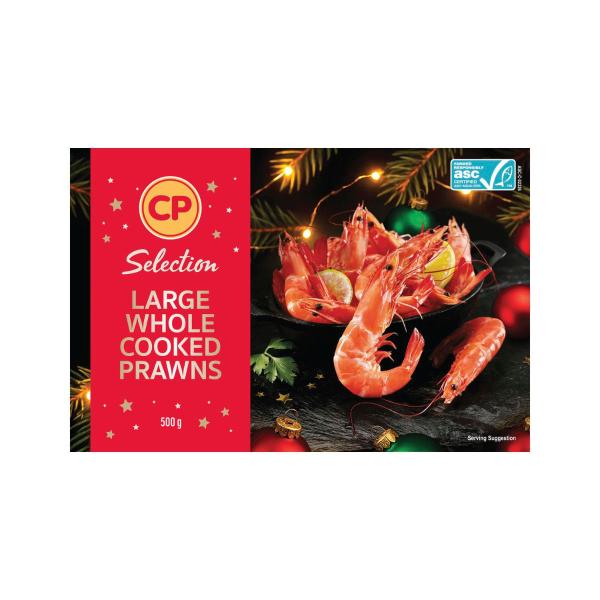 Buy CP Premium Large Cooked Vannamei Prawns 500g | Coles