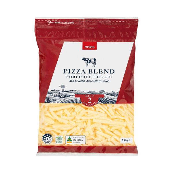 Buy Coles Australian Pizza Blend Shredded Cheese 250g | Coles
