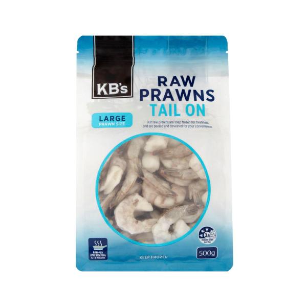 Buy KB's Raw Prawns Tail On Large 500g | Coles