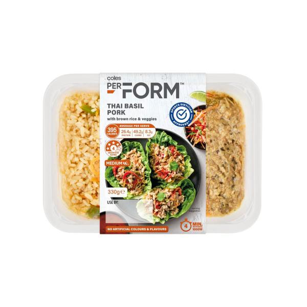 Buy COLES PERFORM THAI BASIL PORK | Coles