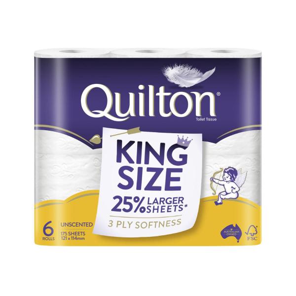 Buy Quilton King Size 3Ply Unscented Toilet Tissue 6 pack | Coles