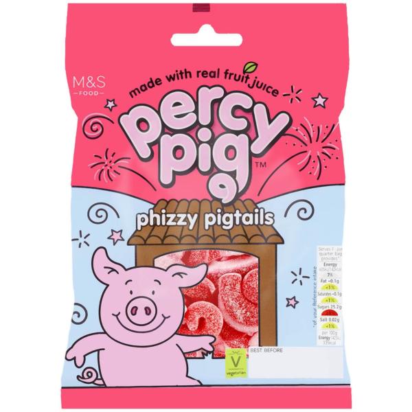 Buy M&S Percy Pig Phizzy Pigtails 170g | Coles