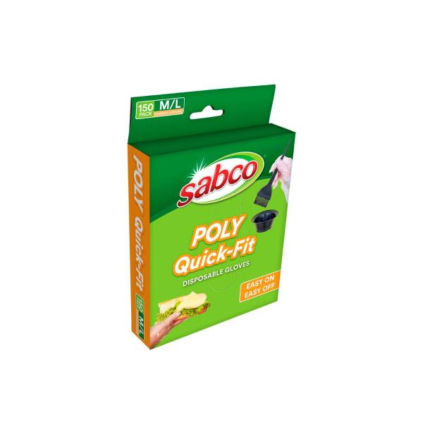 Buy Sabco Poly Quick - Fit Disposable Gloves M/ L 150 Pack | Coles