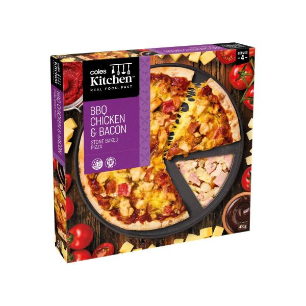 Buy Coles Kitchen. Pizza BBQ Chicken & Bacon 410g | Coles