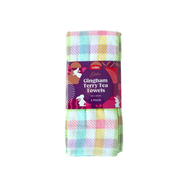 Buy Gingham Tea Towel 2 Pack 1 Each | Coles