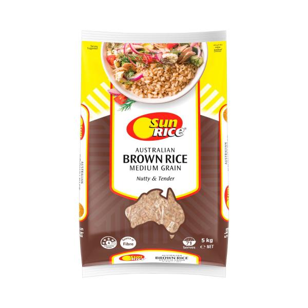 Buy Sunrice Australian Medium Grain Brown Rice 5kg | Coles