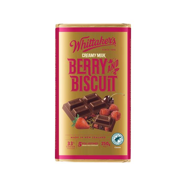 Buy Whittakers Block Chocolate Berry & Biscuit 250g | Coles