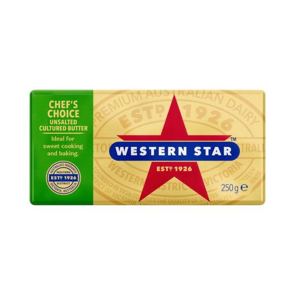 Buy Western Star Dairy Butter Unsalted Cultured 250g | Coles