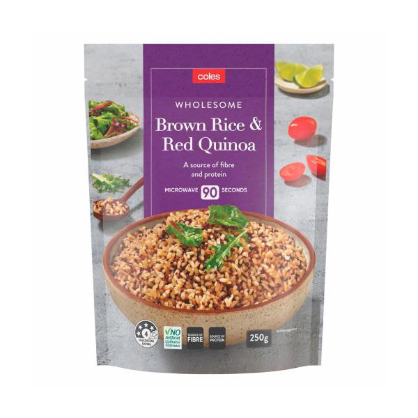 Buy Coles Microwave Quinoa Brown Rice 250g | Coles