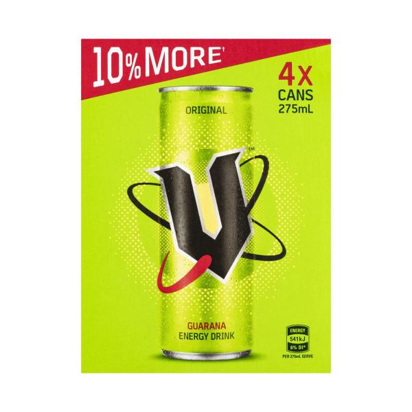 Buy V ENERGY DRINK 4X275ML ORIGINAL GREEN | Coles