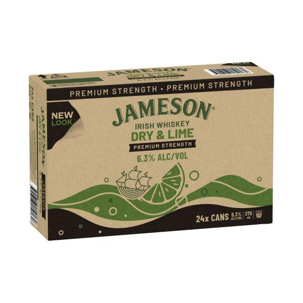 Buy Jameson Smooth Dry & Lime 6.3% Can 375ml 24 Pack | Coles