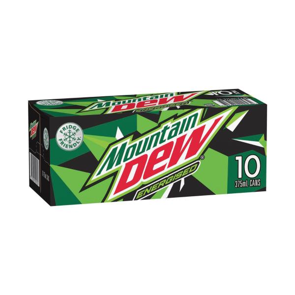 Buy Mountain Dew Energised Soft Drink Multipack Cans 375mL x 10 Pack 10 ...