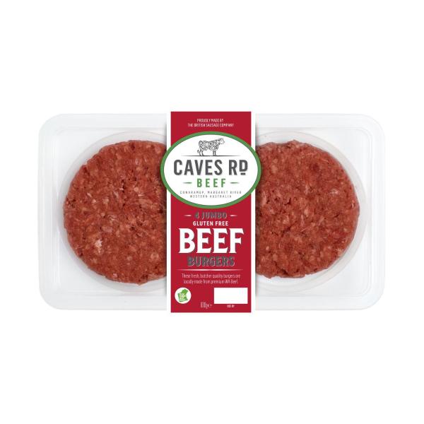 Buy Caves Road Beef Burgers Jumbo 600g | Coles