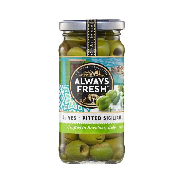 Buy Always Fresh Olives Sicilian Pitted 230g | Coles