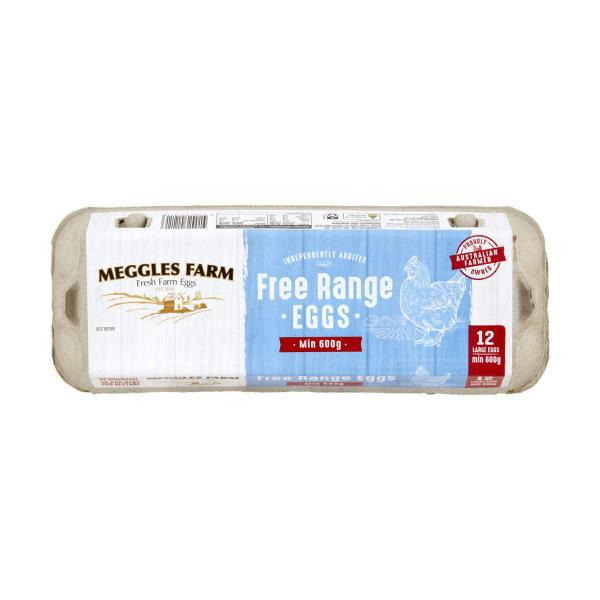 Buy Meggles Free Range Large Eggs 12 Pack 600g | Coles