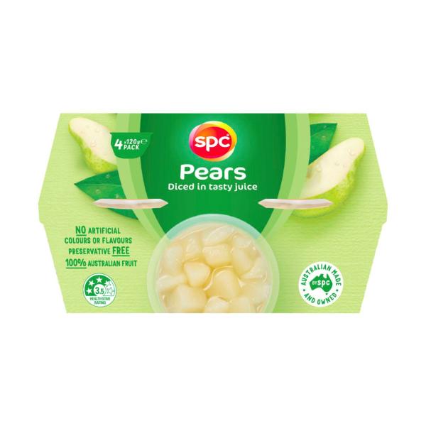 Buy SPC Aussie Diced Pears in Juice 120g 4 pack | Coles