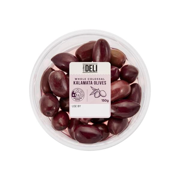 Buy COLES DELI XP. COLOSSAL KALAMATA OLIVES | Coles