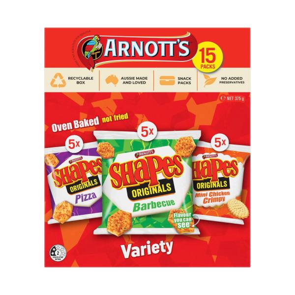 Buy Arnott's Shapes Variety Multipack 15 Pack 375g | Coles