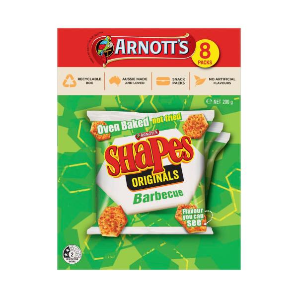 Buy Arnott's Shapes Original BBQ Multipack 8 Pack 200g | Coles