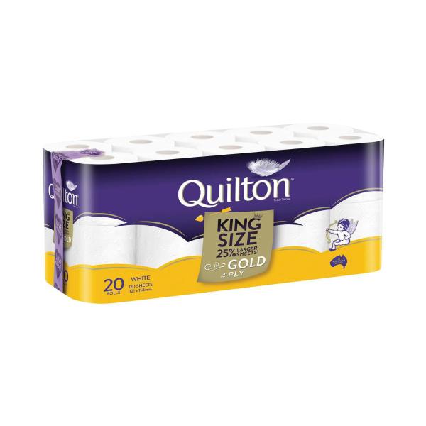 Buy Quilton King Size Gold 4 Ply Toilet Tissue 20 pack | Coles