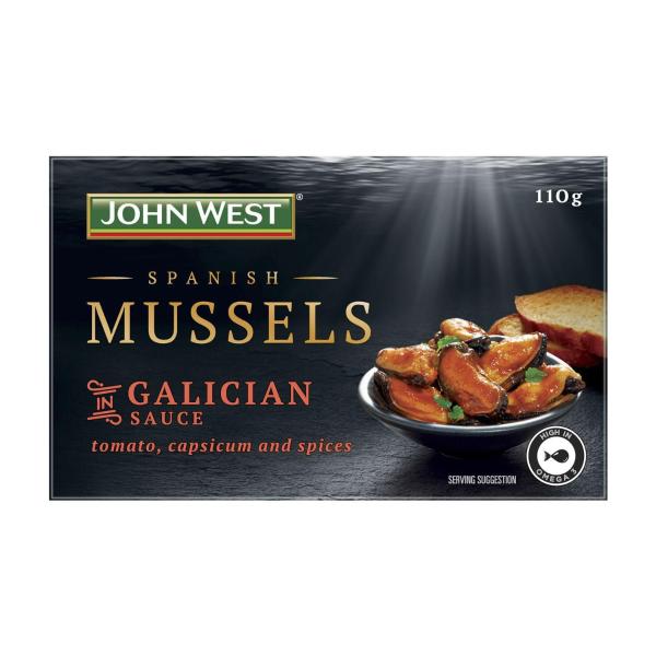 Buy John West Spanish Mussels Galician Sauce 110g | Coles