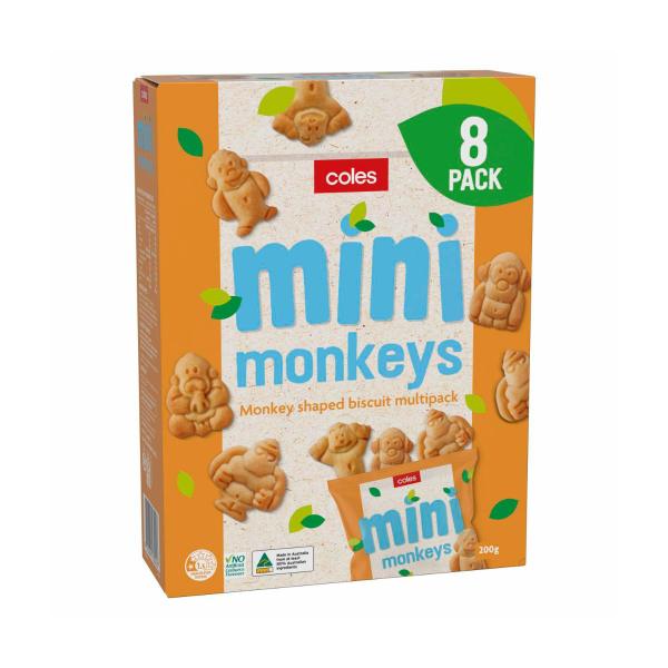 Buy Coles Multipack Mini Monkey Butter Biscuits 200g | Coles