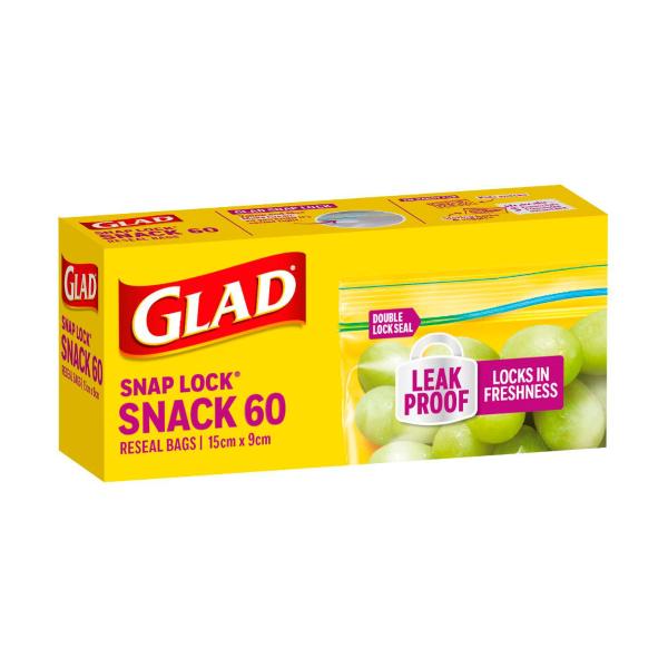 Buy Glad Snap Lock Snack Bags 60 pack | Coles