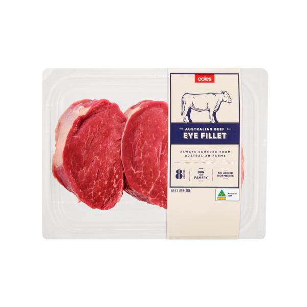 Buy Coles No Added Hormone Beef Eye Fillet Steak approx. 440g | Coles