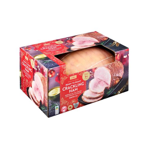 Buy Coles Crackling Boneless Leg Ham Portion approx.2.5kg | Coles