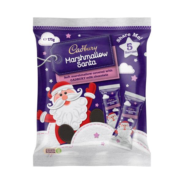 Buy Cadbury Christmas Chocolate Marshmallow Santa 5 Pack 175g | Coles