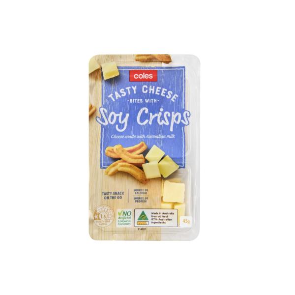 Buy Coles TASTY CHEESE BITES & SOY CRISPS 45g | Coles