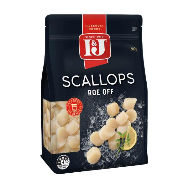 Buy I&J Scallops Roe Off 300g | Coles