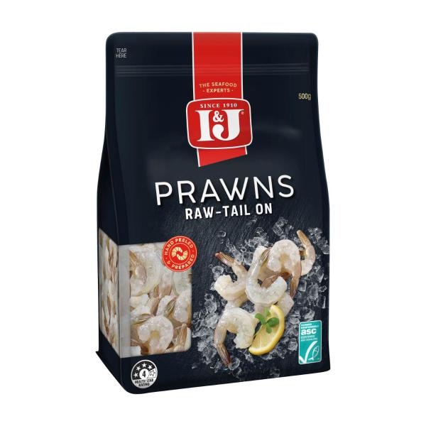 Buy I&J Frozen Raw Prawns Tail On 500g | Coles