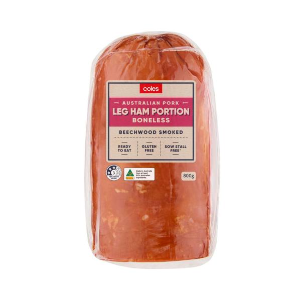 Buy Coles Beechwood Smoked Boneless Leg Ham Portion 800g | Coles