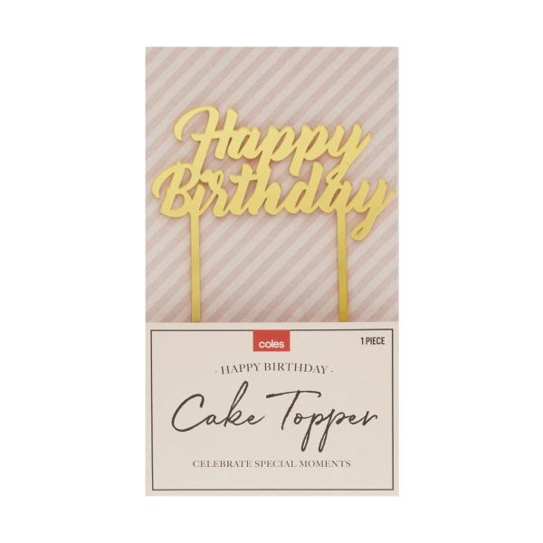 Buy COLES GOLD HAPPY BIRTHDAY ACRYLIC PLAQUE SMALL | Coles