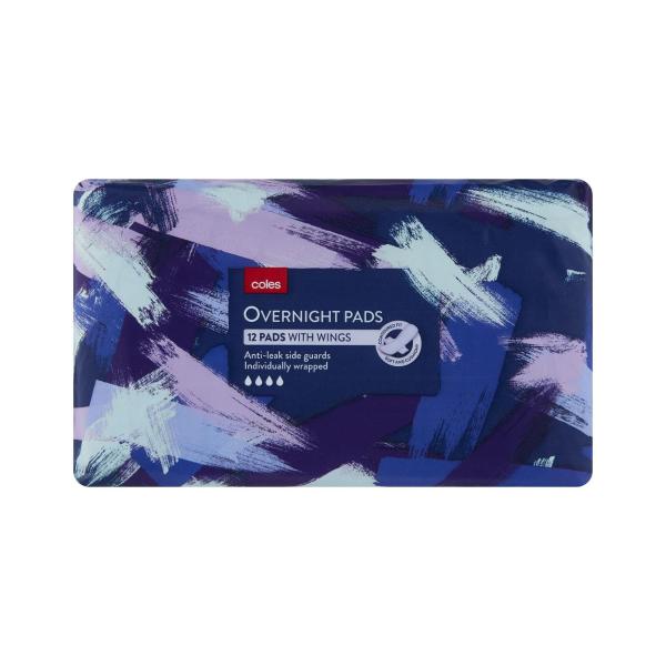 Buy Coles Extra Pads Overnight With Wings 12 pack | Coles