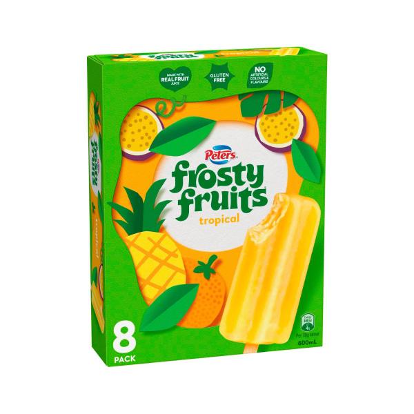 Buy Peters Frosty Fruits Tropical Ice Blocks 8 Pack 600mL | Coles