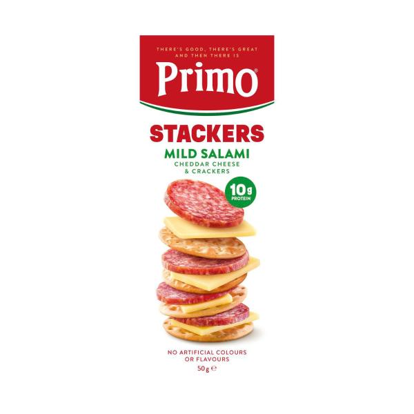 Buy Primo Stacker Mild Salami Cheese & Crackers 50g | Coles